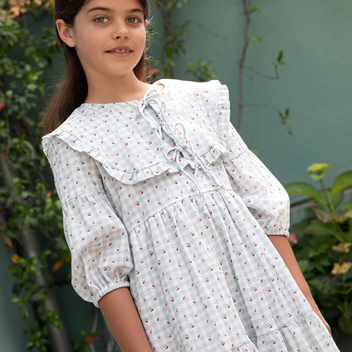 Vestido Becka con estampado de cerezas Cherry – cosmosophie