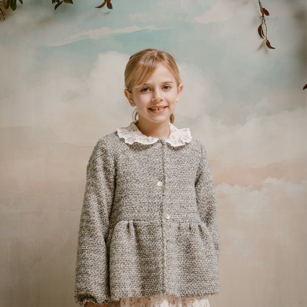 Sophia Jacket Grey / Chaqueta tweed y oro gris Sophia – cosmosophie